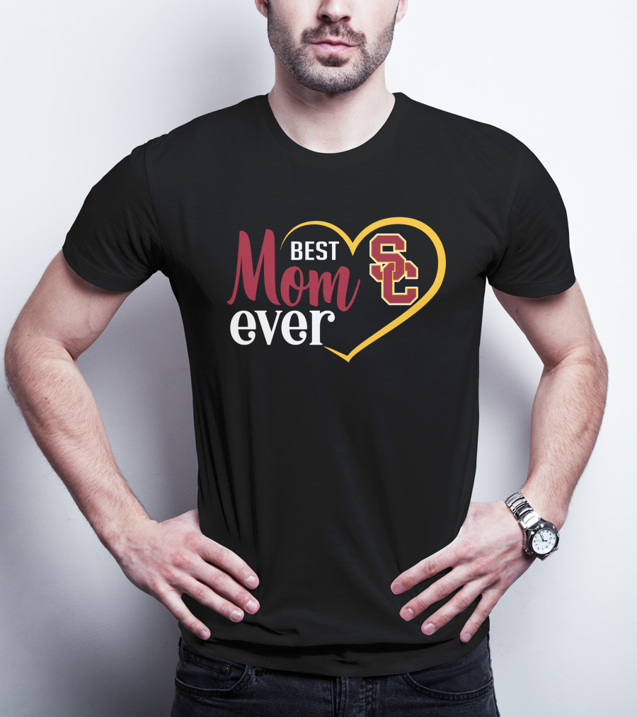 Usc Trojans Best Mom Ever Heart T-Shirt