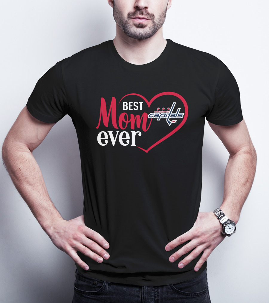 Washington Capitals Best Mom Ever Heart T-Shirt