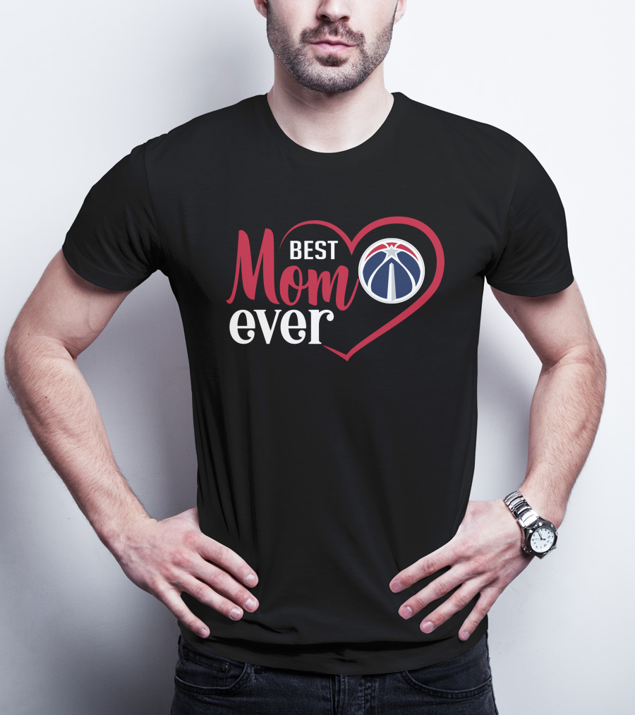Washington Wizards Best Mom Ever Heart T-Shirt