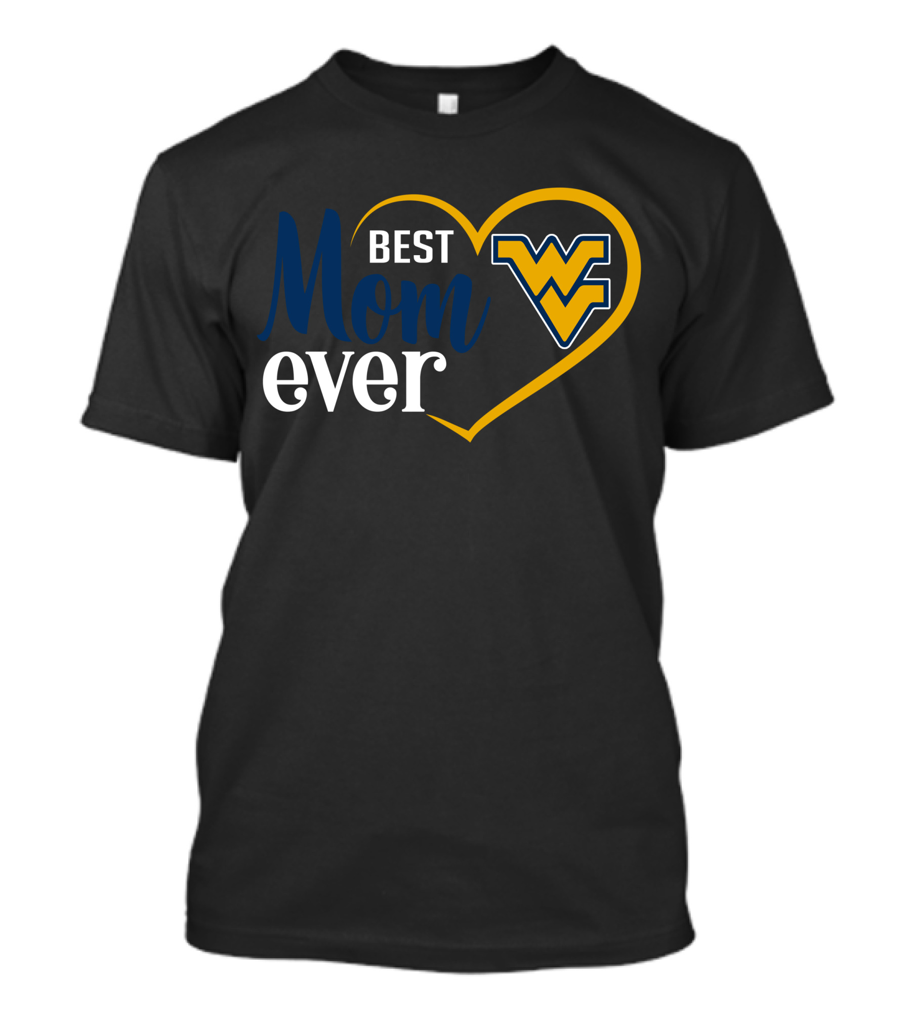 West Virginia Mountaineers Best Mom Ever Heart T-Shirt