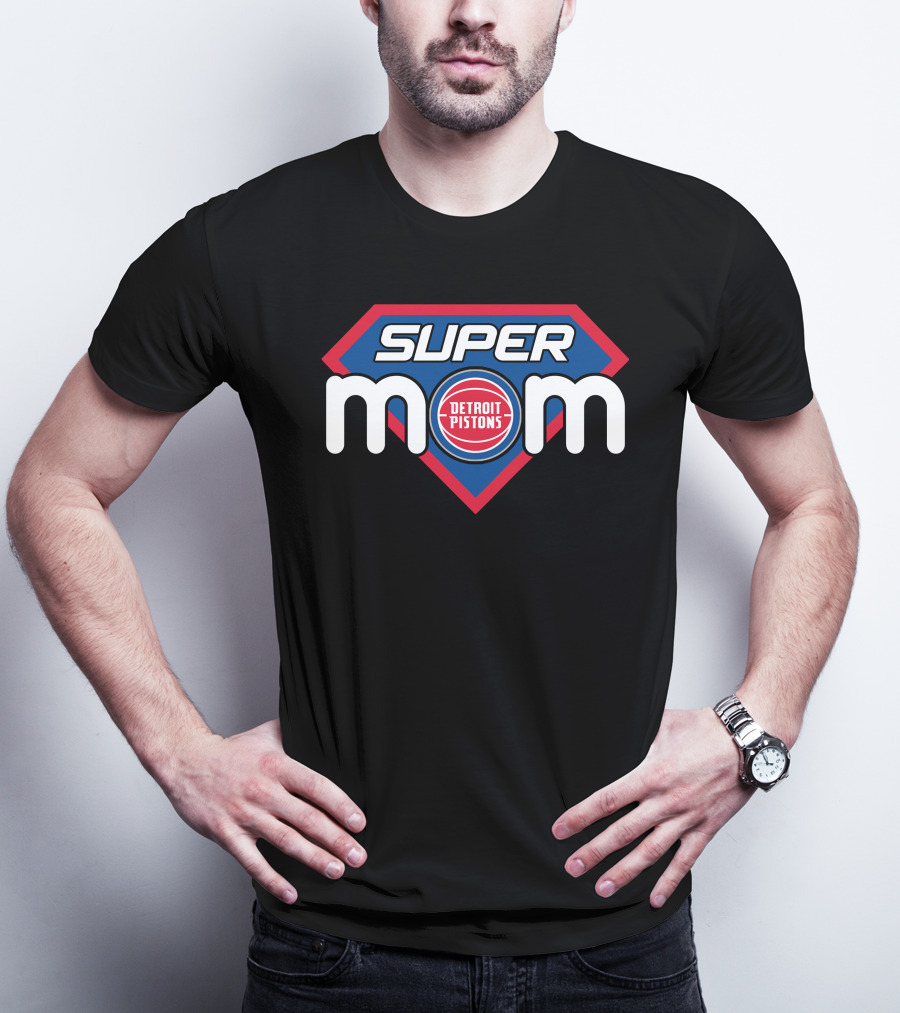Super Mom Detroit Pistons Emblem T-Shirt