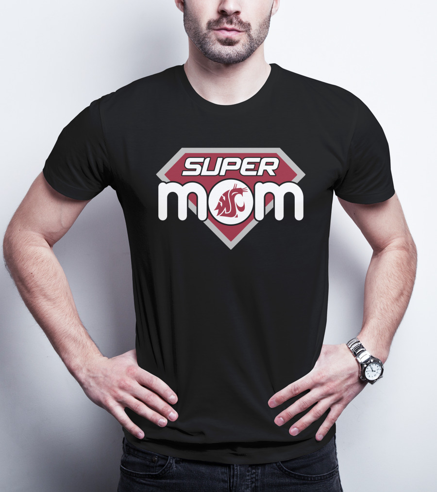 Super Mom Washington State Cougars Logo 123 T-Shirt