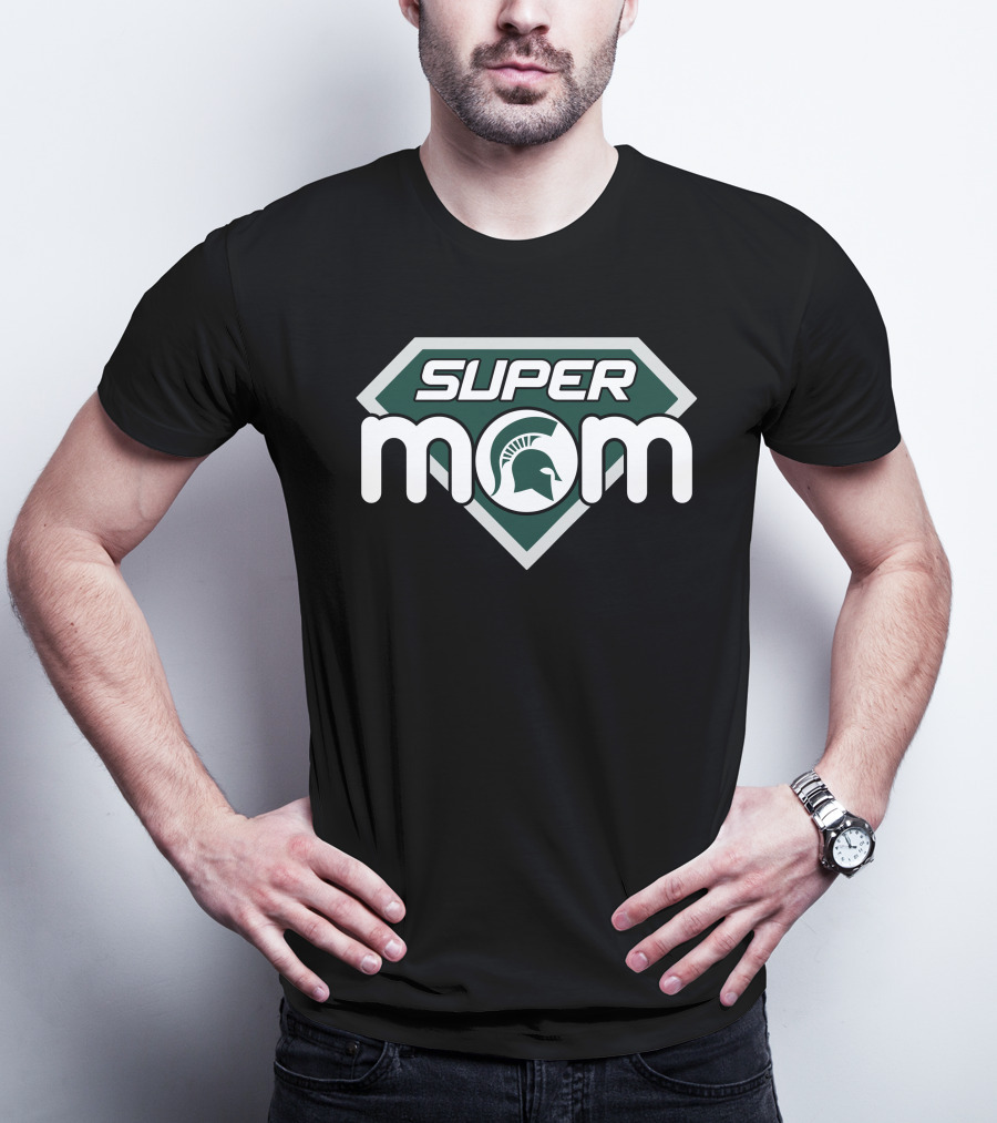 Michigan State Spartans Super Mom Shield T-Shirt