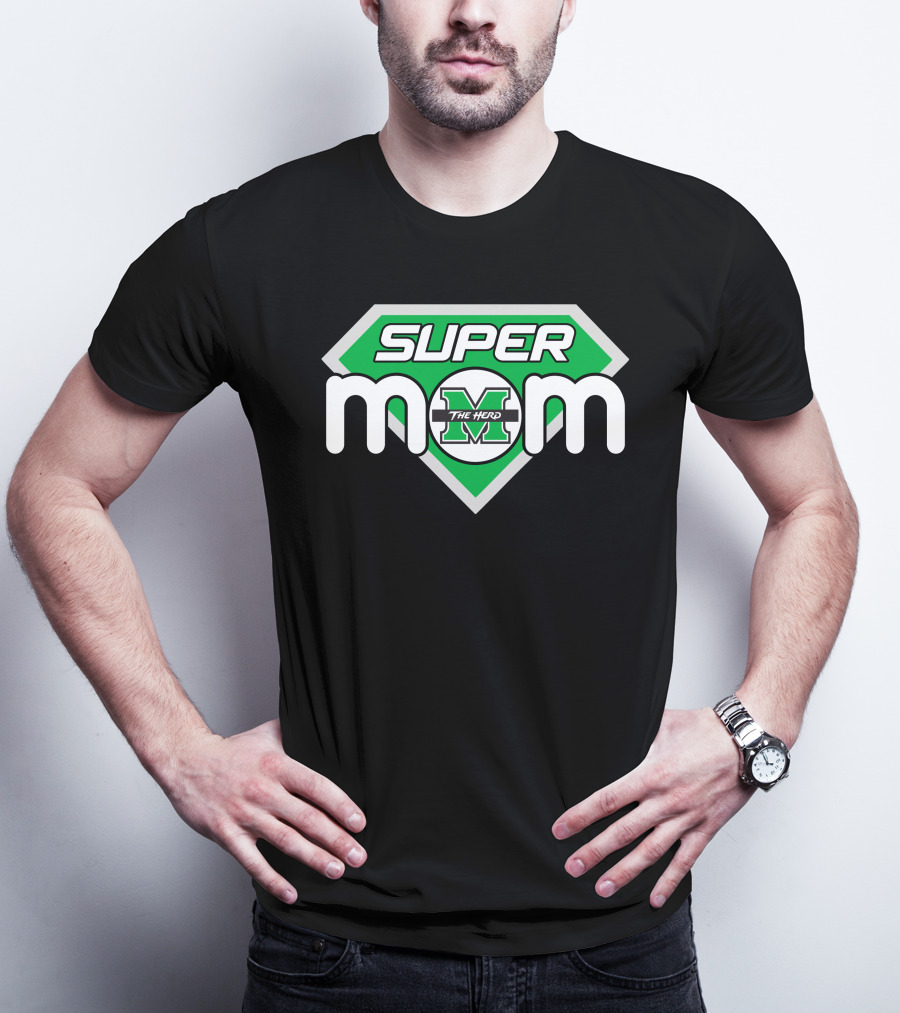 Marshall Thundering Herd Super Mom Logo With The Herd T-Shirt