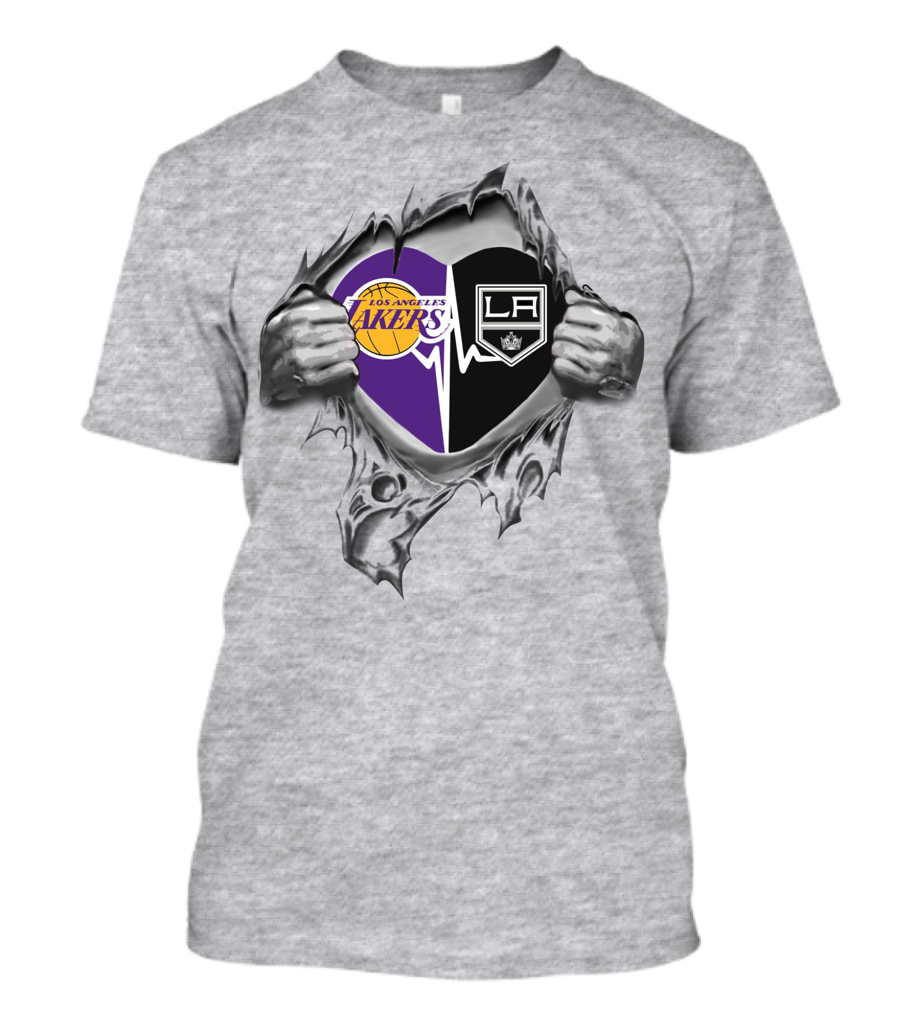 Lakers Los Angeles Kings Heart Love T-Shirt