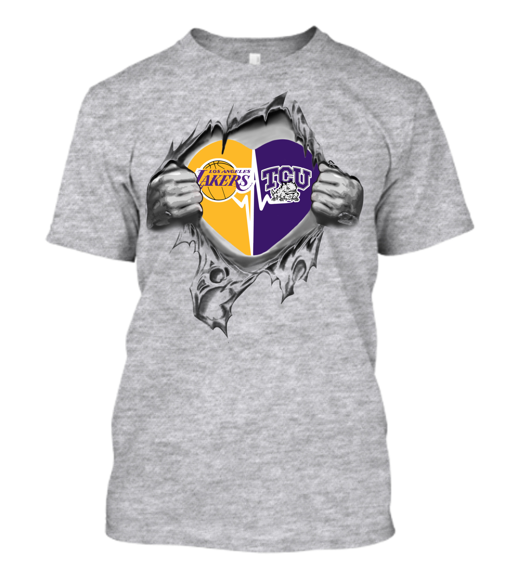 Los Angeles Lakers Tcu Horned Frogs Heart T-Shirt
