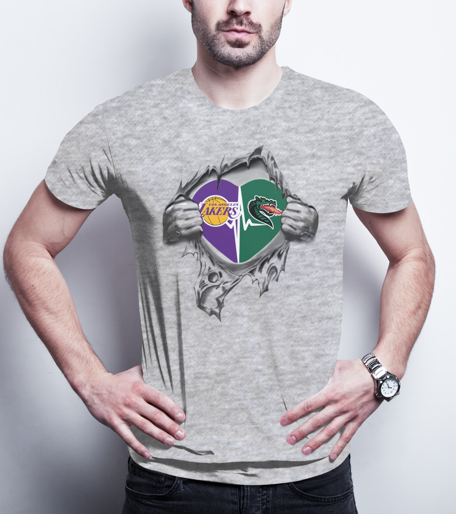 Los Angeles Lakers Uab Blazers Heart T-Shirt