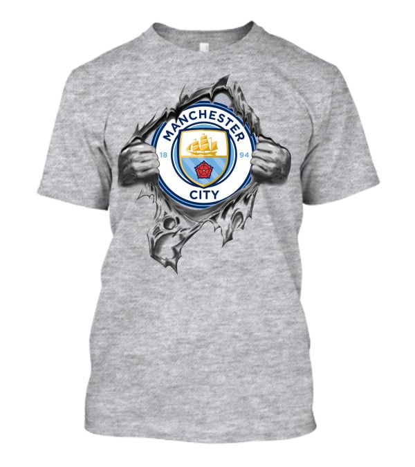Manchester City Super Fan Crest Tear Revealed T-Shirt