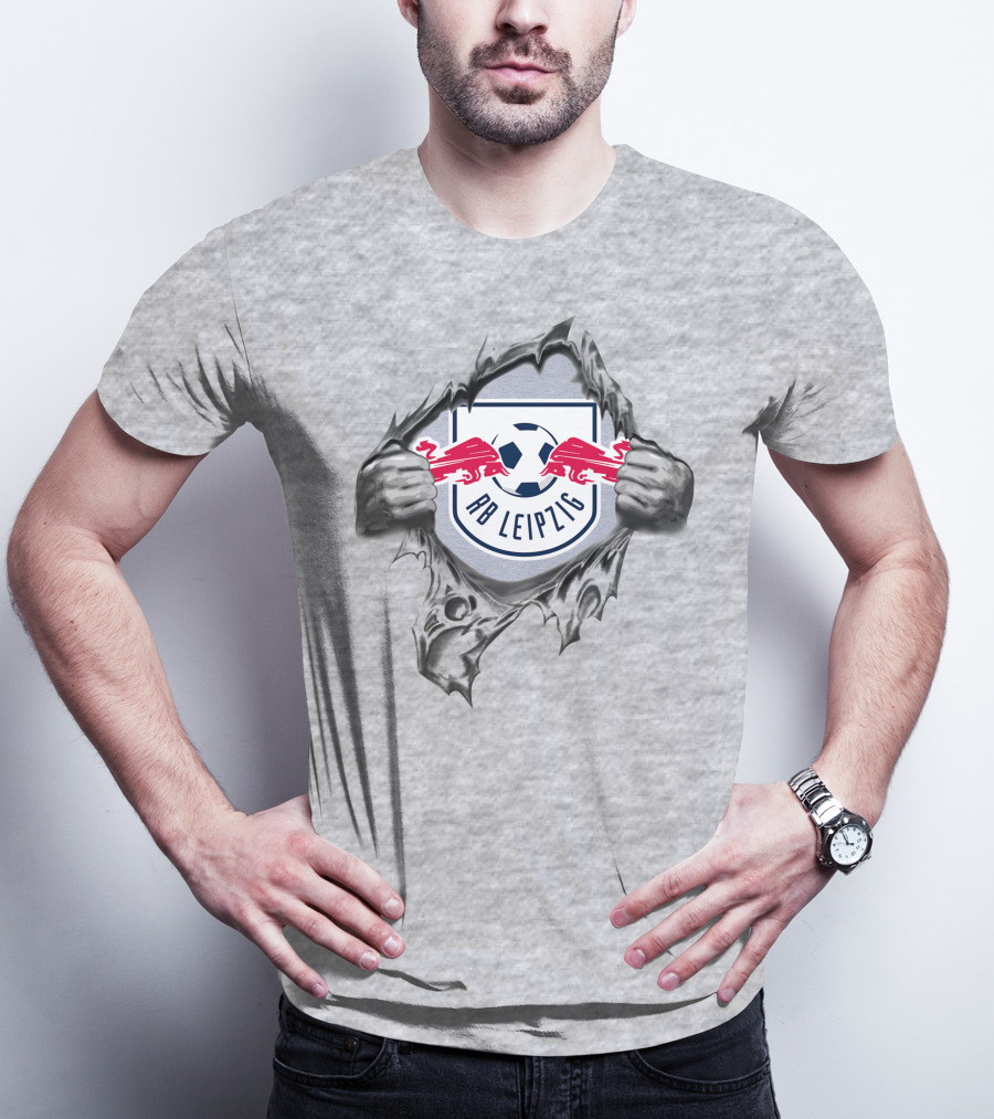Rb Leipzig Super Fan Tearing Through Soccer Shield 288 T-Shirt