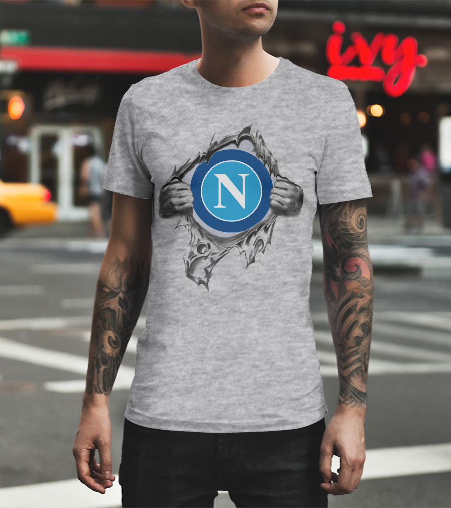 Napoli Super Fan Torn Reveal Logo T-Shirt