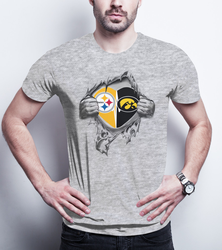 Pittsburgh Steelers Iowa Hawkeyes It's In My Heart Fan Passion T-Shirt
