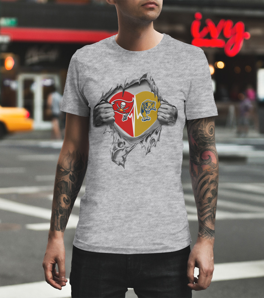 Buccaneers Florida Intl Golden Panthers Heartbeat T-Shirt