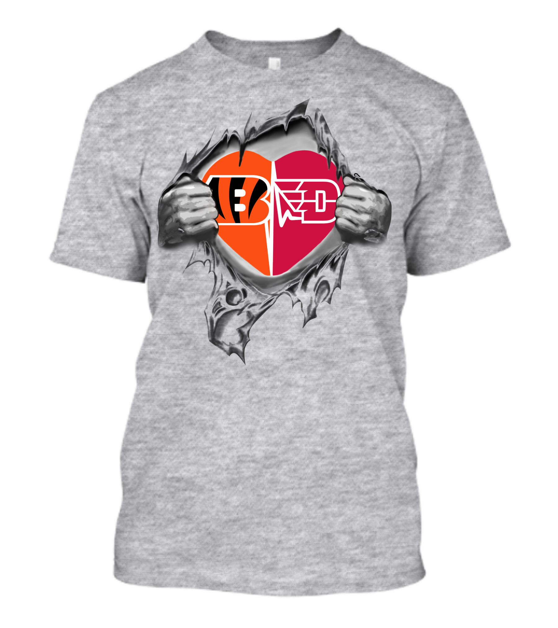 Bengals Dayton Flyers Heart Logo Breakthrough T-Shirt