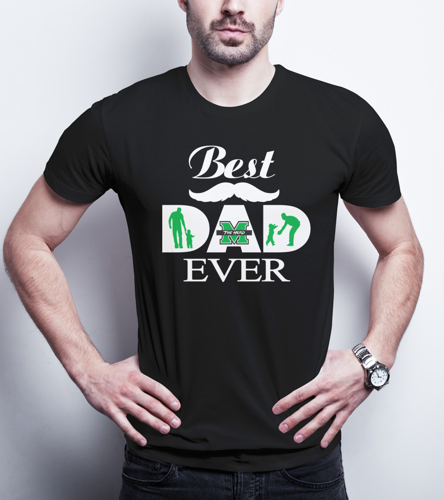 Best Dad Ever Marshall Thundering Herd M Logo Father's Day T-Shirt