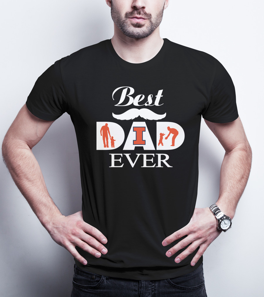 Best Dad Ever Illinois Fighting Illini 82 T-Shirt