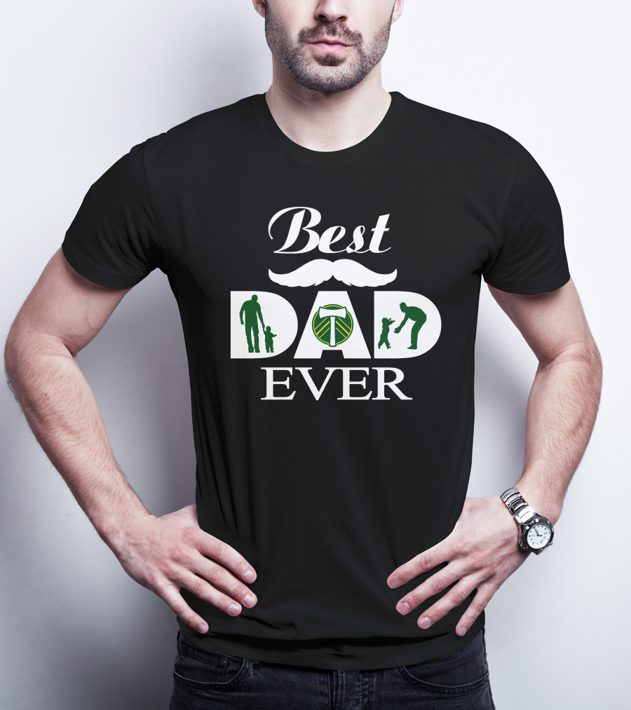 Best Dad Ever Portland Timbers Soccer Fan T-Shirt