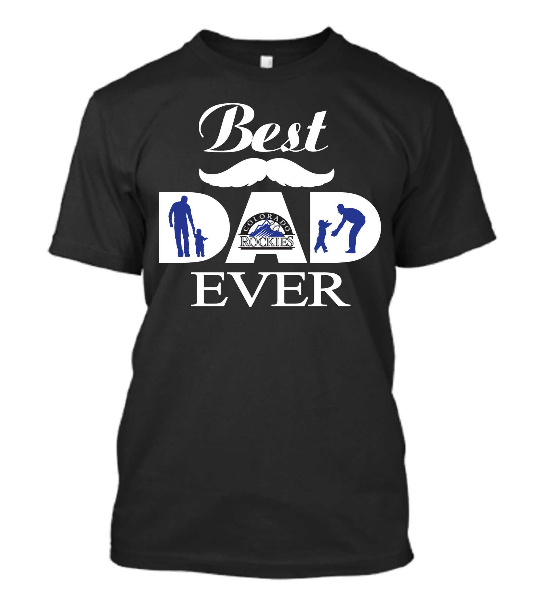 Best Dad Ever Colorado Rockies Father And Child Silhouette T-Shirt