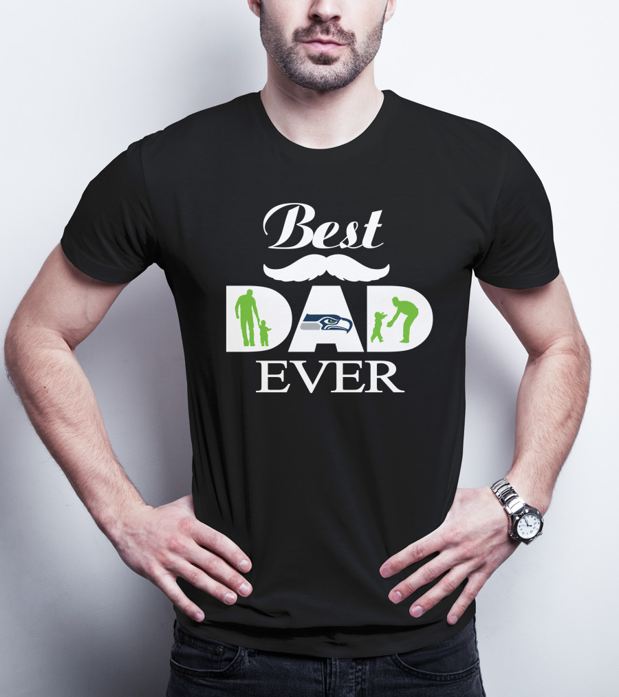 Best Dad Ever Seattle Seahawks Father's Day T-Shirt