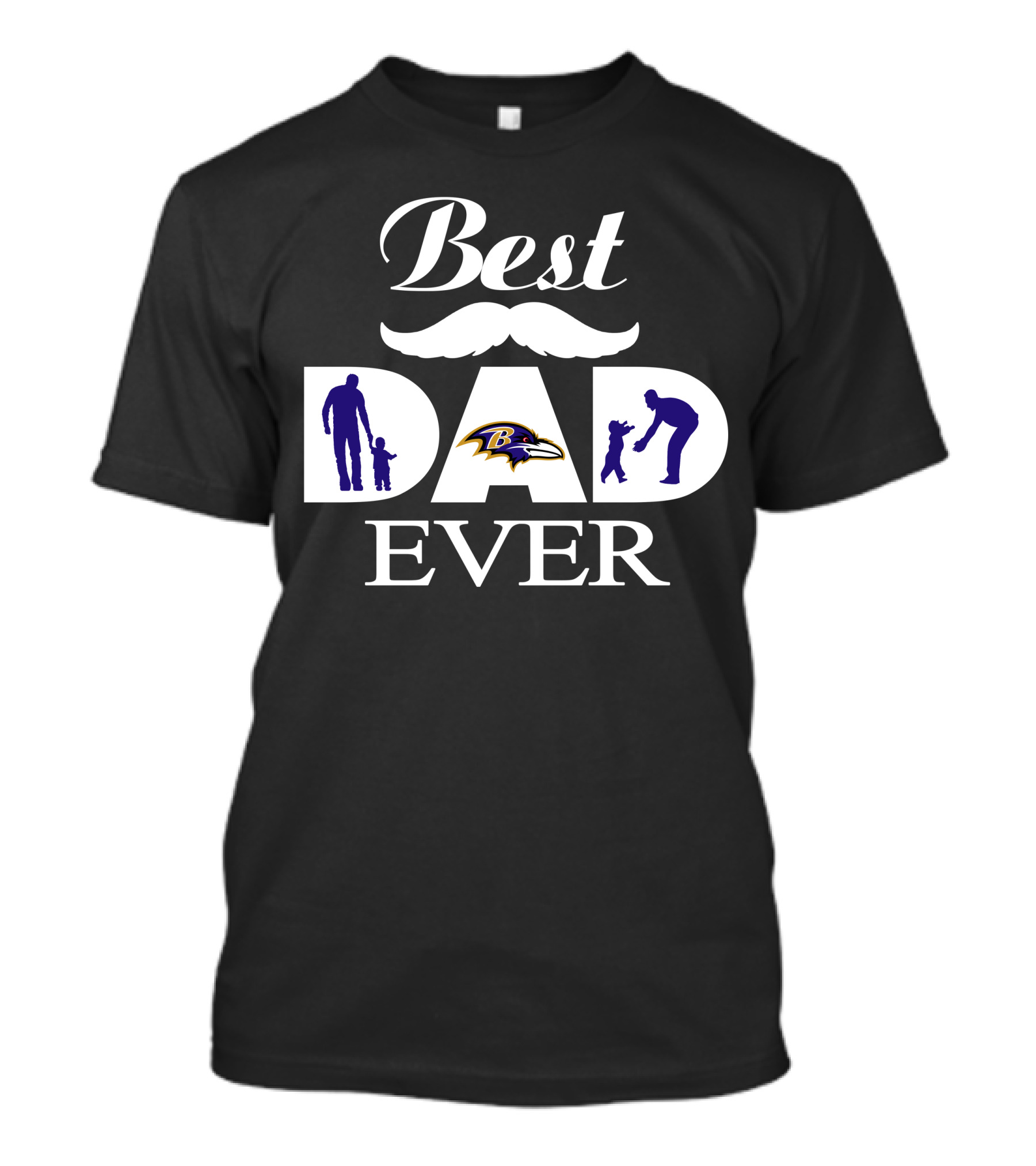 Best Dad Ever Baltimore Ravens Football Fans Father's Day T-Shirt