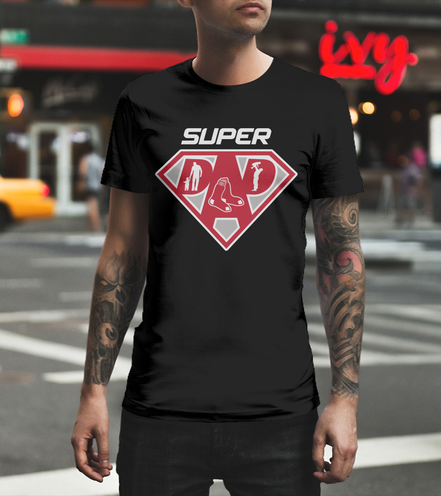 Super Dad Boston Red Sox Sox Logo Symbol T-Shirt