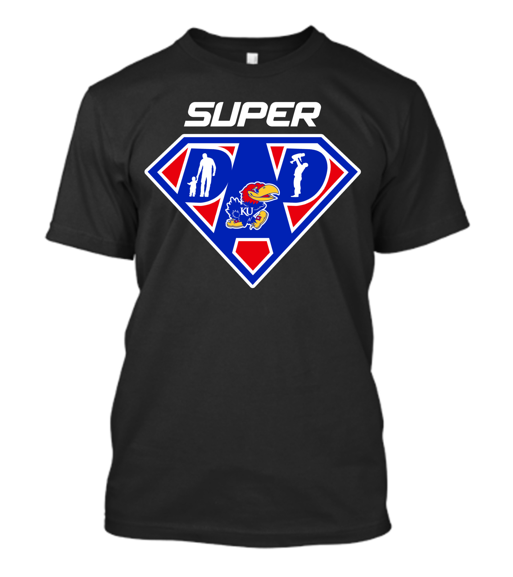 Super Dad Kansas Jayhawks Logo Hero T-Shirt