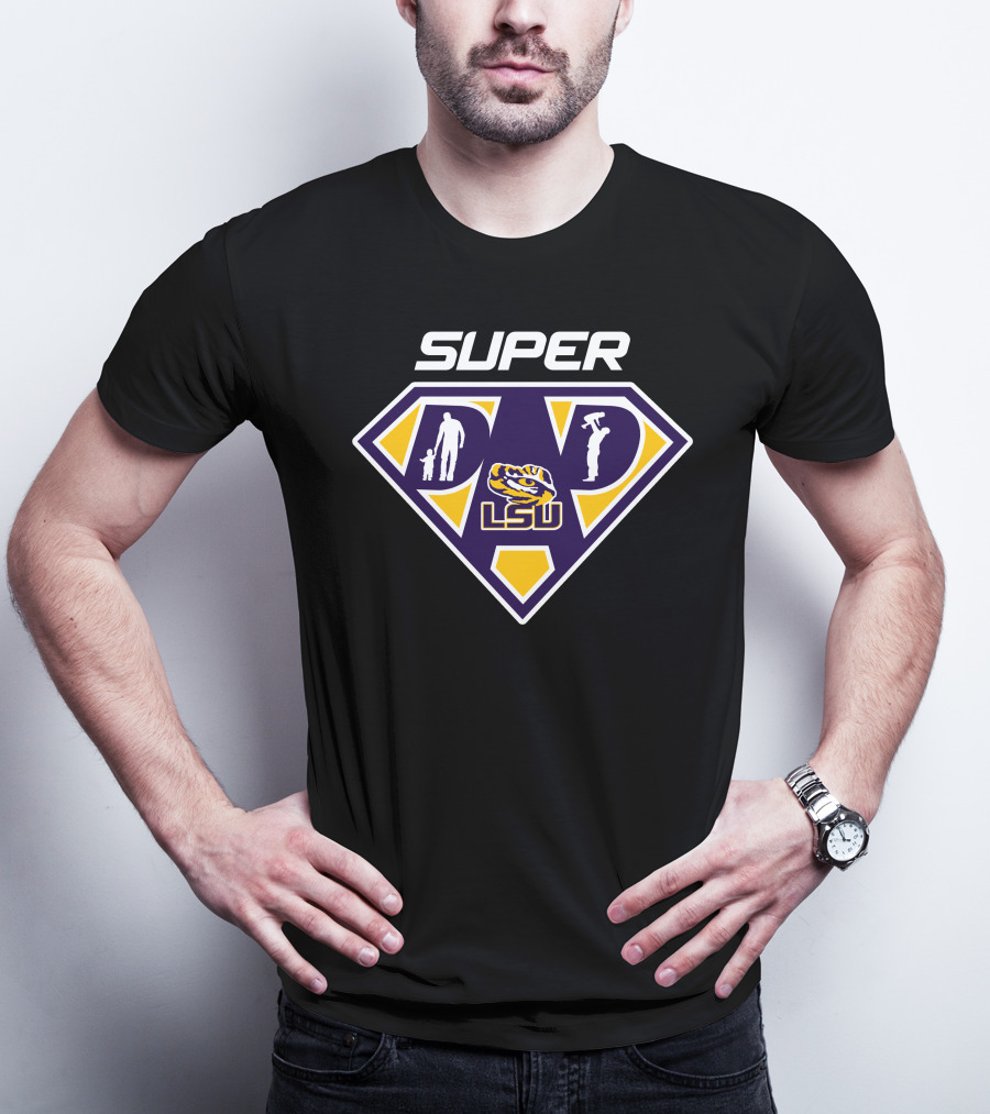 Lsu Tigers Super Dad Hero Icon T-Shirt
