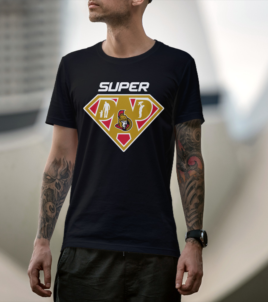 Super Ottawa Senators Dad Hero Shield T-Shirt