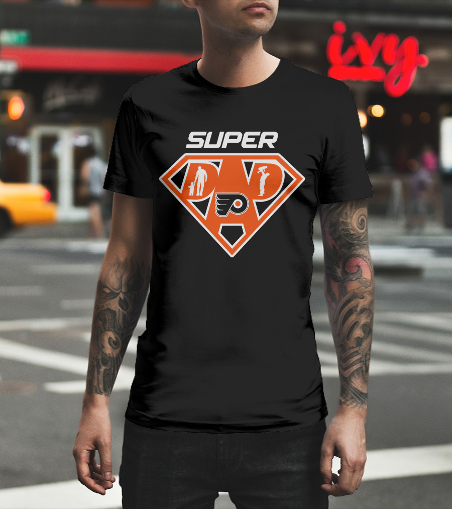 Super Dad Philadelphia Flyers Logo Hero T-Shirt