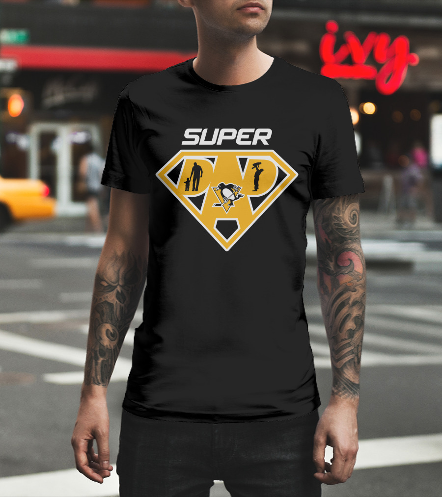 Super Dad Pittsburgh Penguins Logo Hero T-Shirt