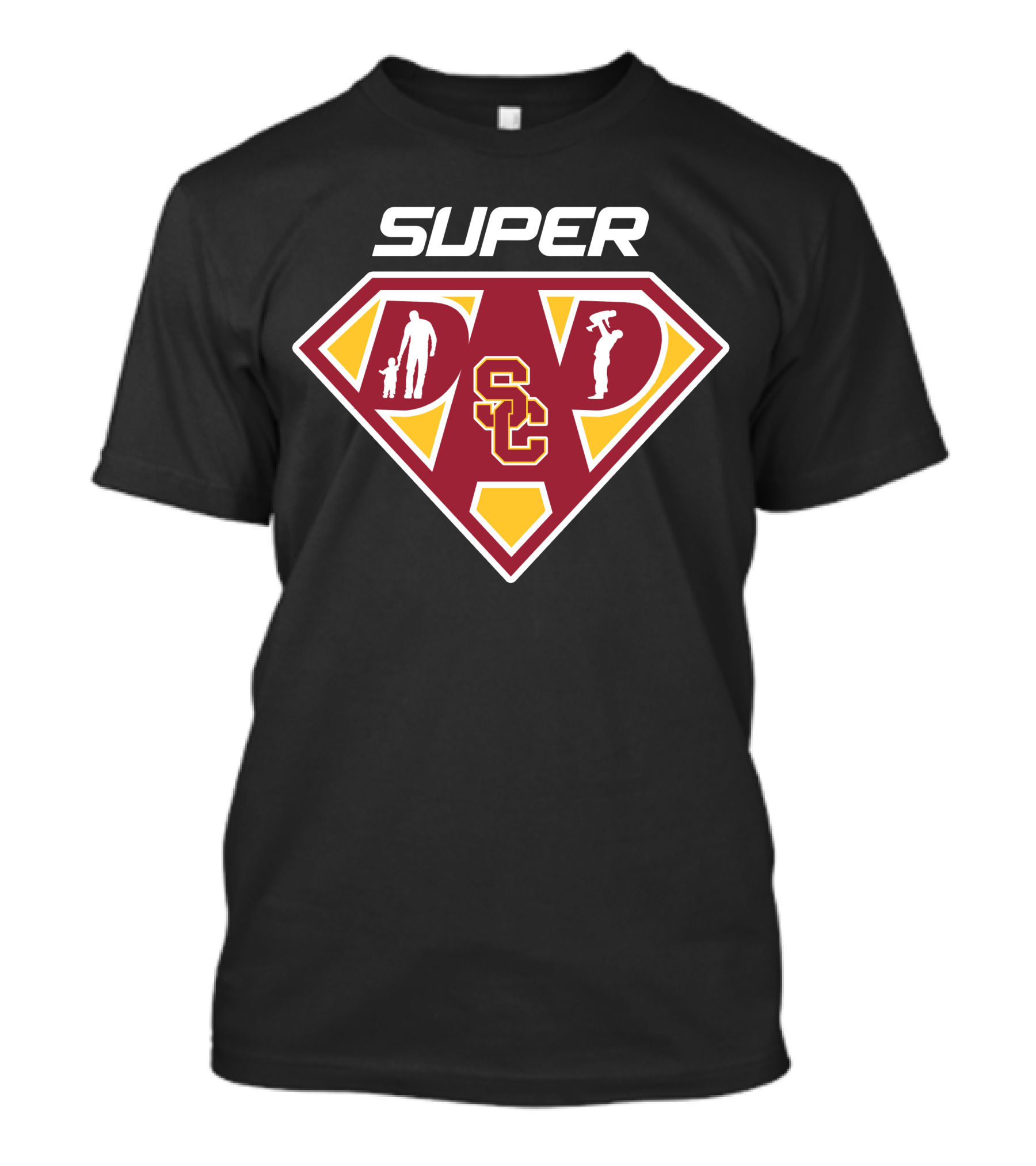 Super Dad Usc Trojans Logo Symbol Dad Superhero T-Shirt