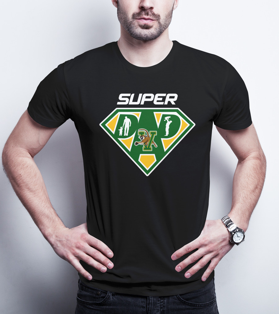 Vermont Catamounts Super Dad Hero Emblem With V T-Shirt