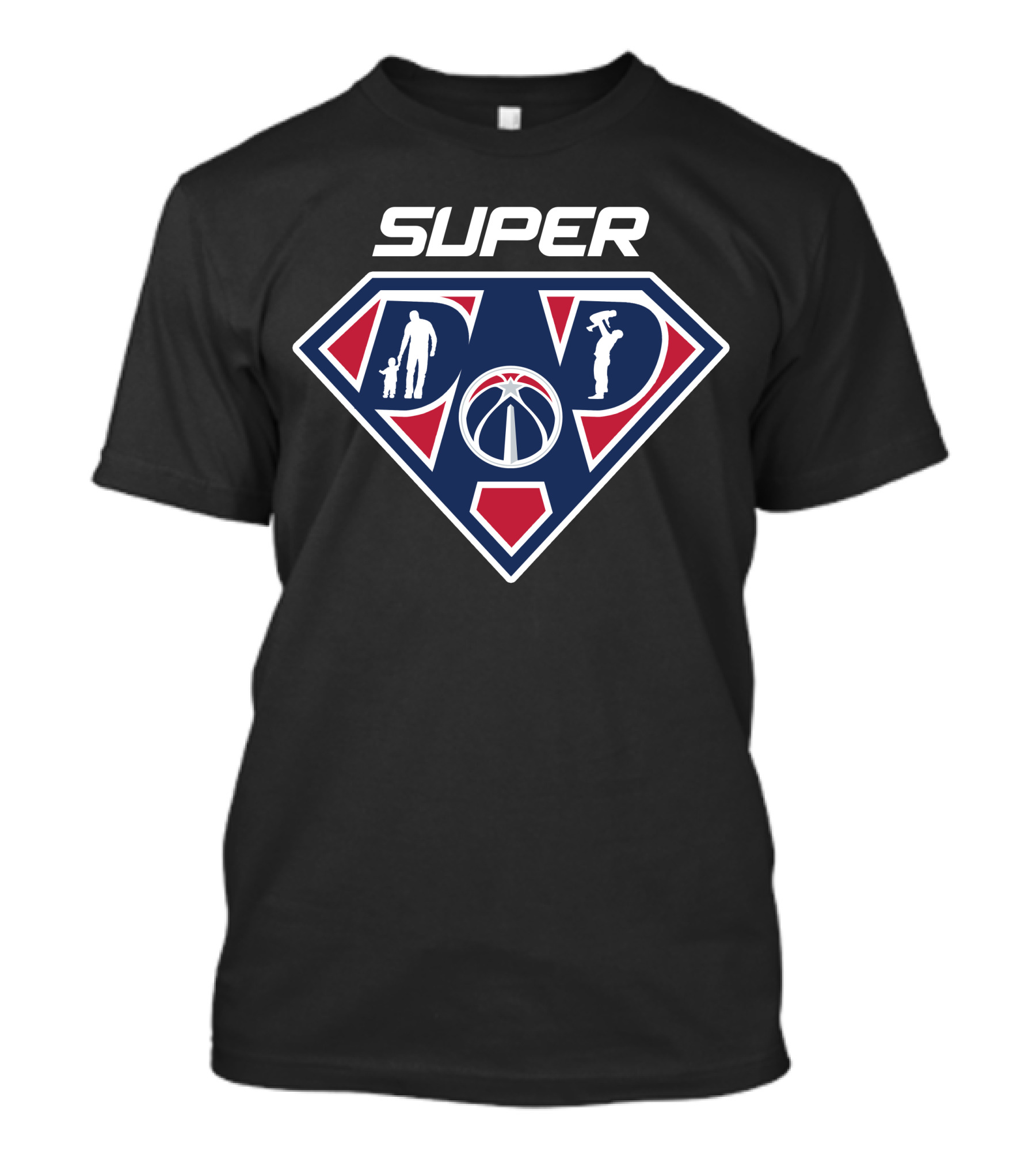 Washington Wizards Super Dad Nba Basketball Symbol T-Shirt