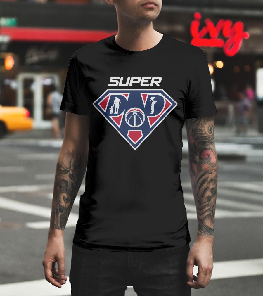 Washington Wizards Super Dad Nba Basketball Symbol T-Shirt