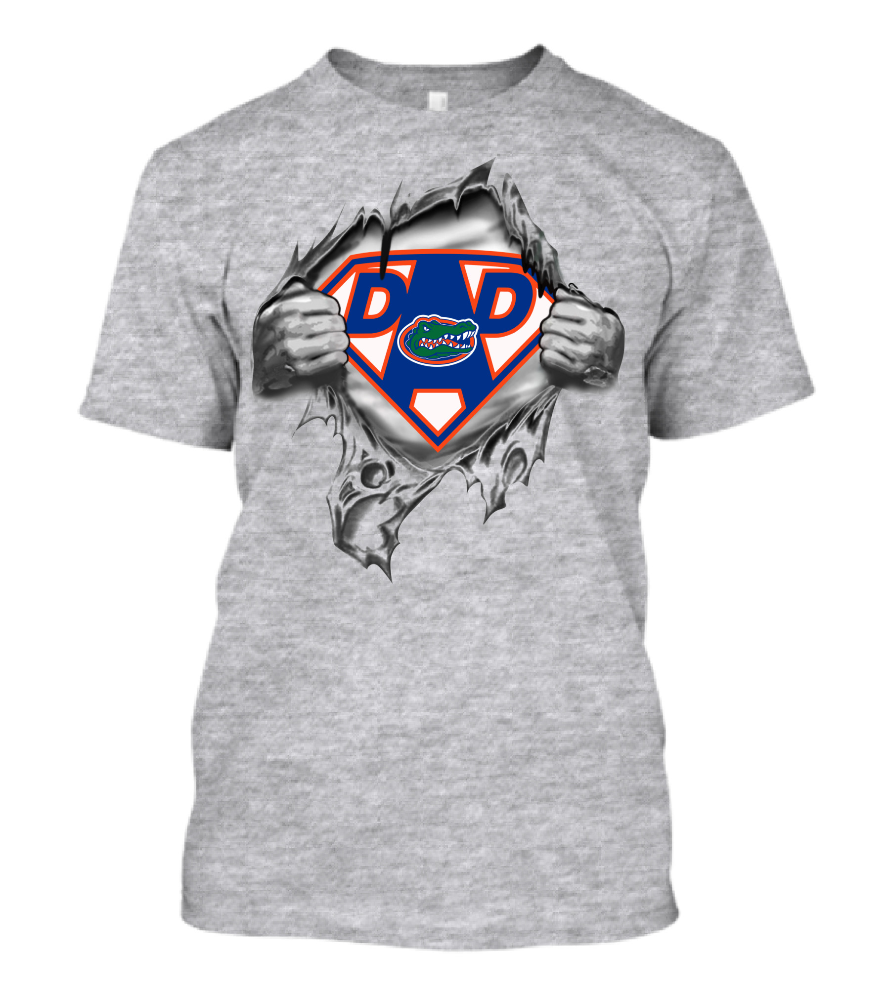 Florida Gators Super Dad Logo With Hands Ripping T-Shirt