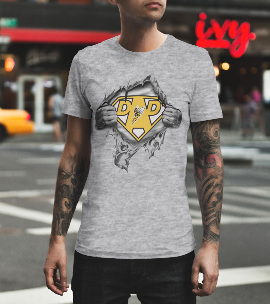 Superior Yellow Jackets Dad Superhero Honeybee T-Shirt