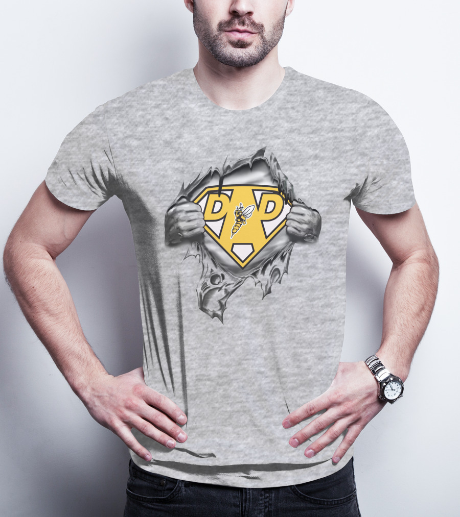 Superior Yellow Jackets Dad Superhero Honeybee T-Shirt