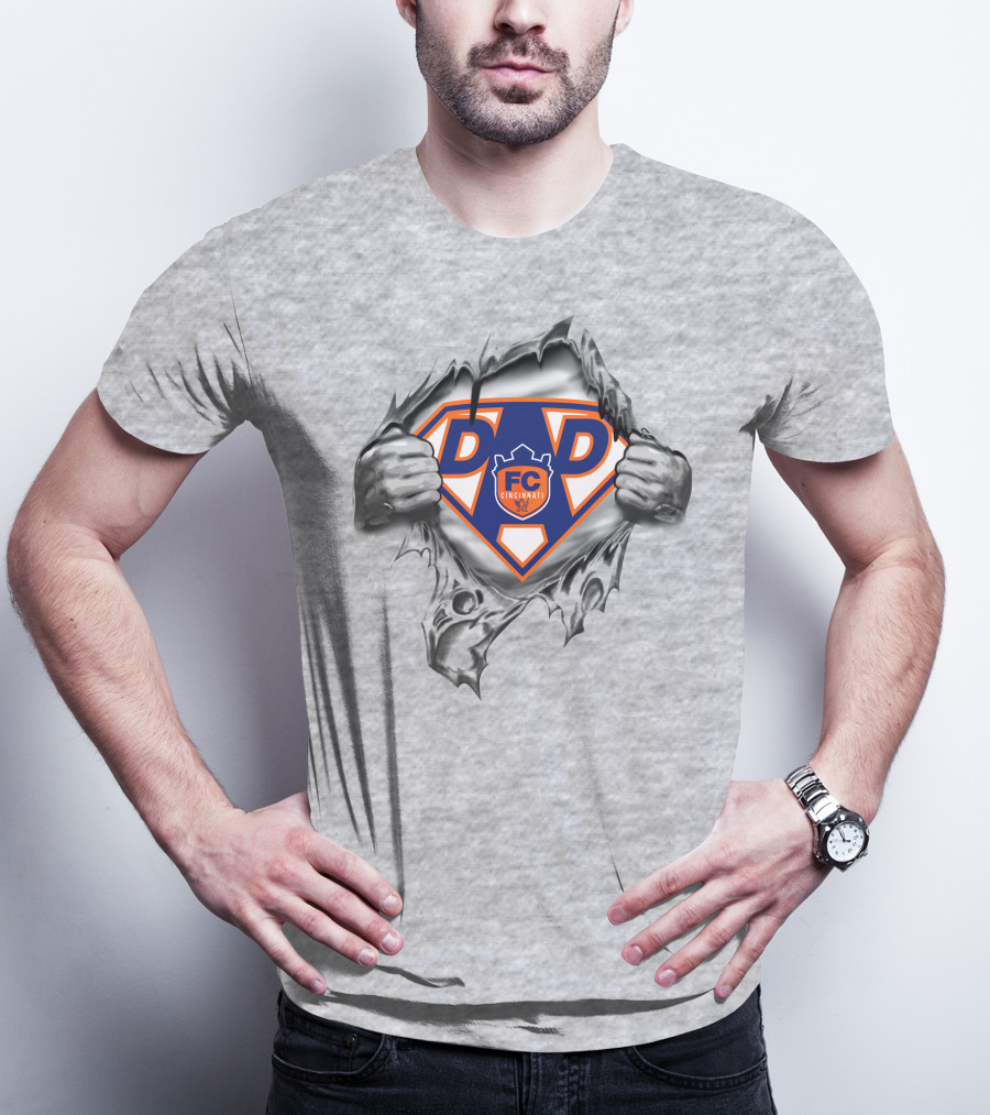 Fc Cincinnati Super Dad Hero Shield T-Shirt