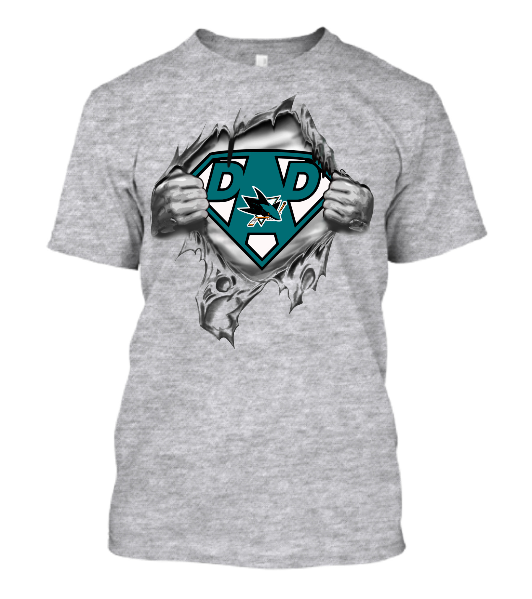 San Jose Sharks Super Dad Logo Emblem 283 T-Shirt