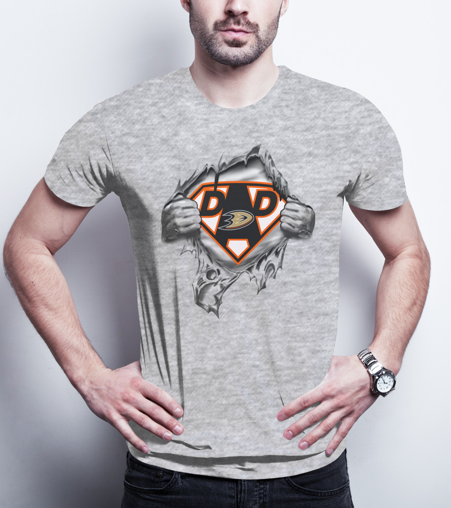 Anaheim Ducks Dad Superhero Emblem 306 T-Shirt