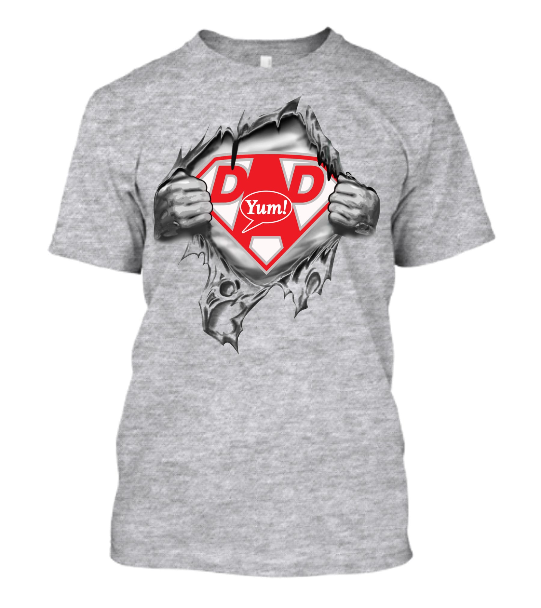 Super Dad Yum Emblem Ripped T-Shirt
