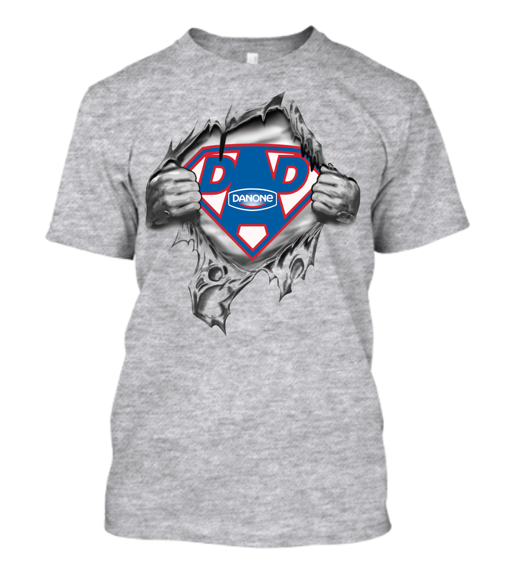 Dad Danone Superhero Logo With Ripped Suit T-Shirt