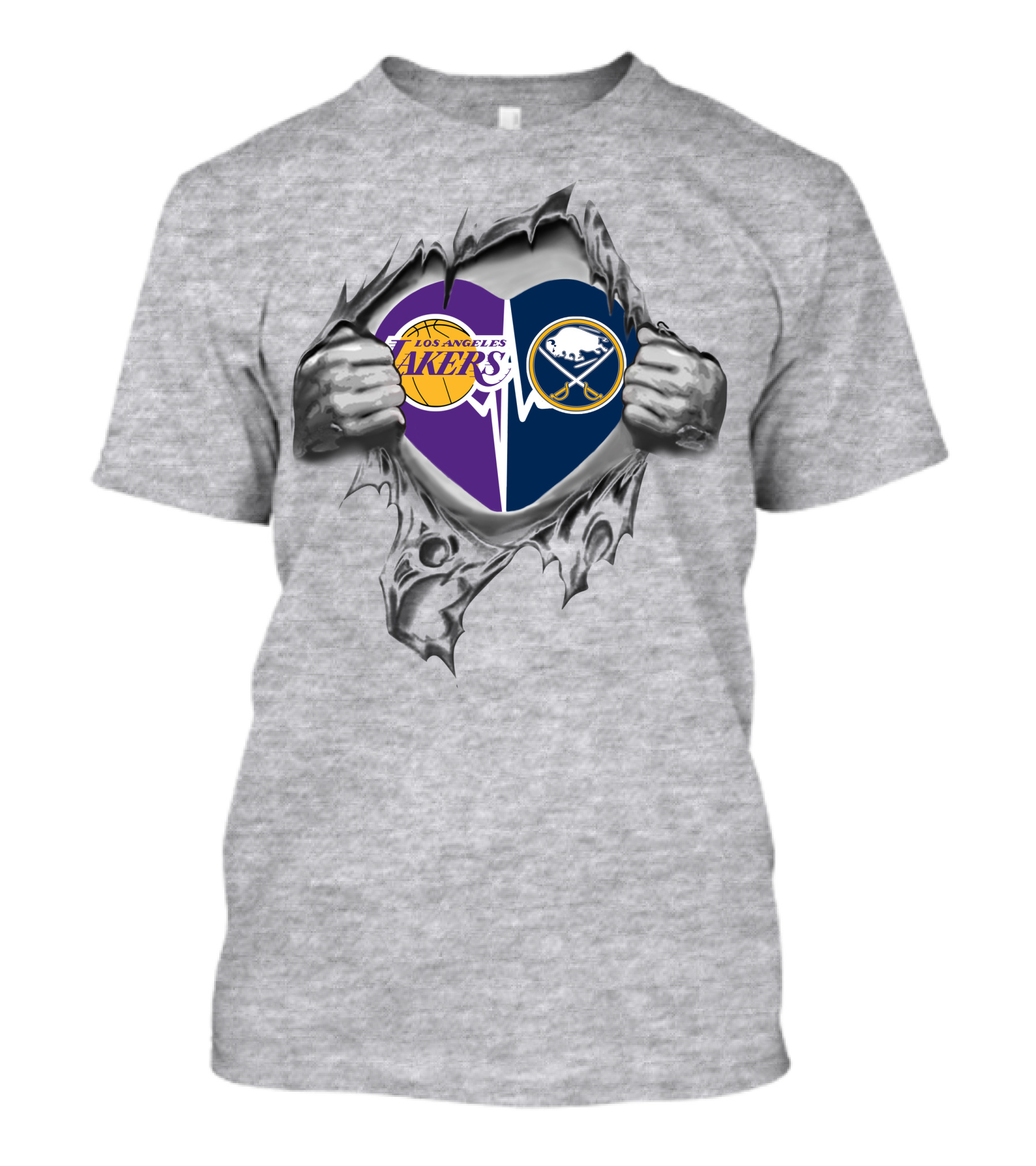 Los Angeles Lakers Buffalo Sabres Heartbeat Passion T-Shirt
