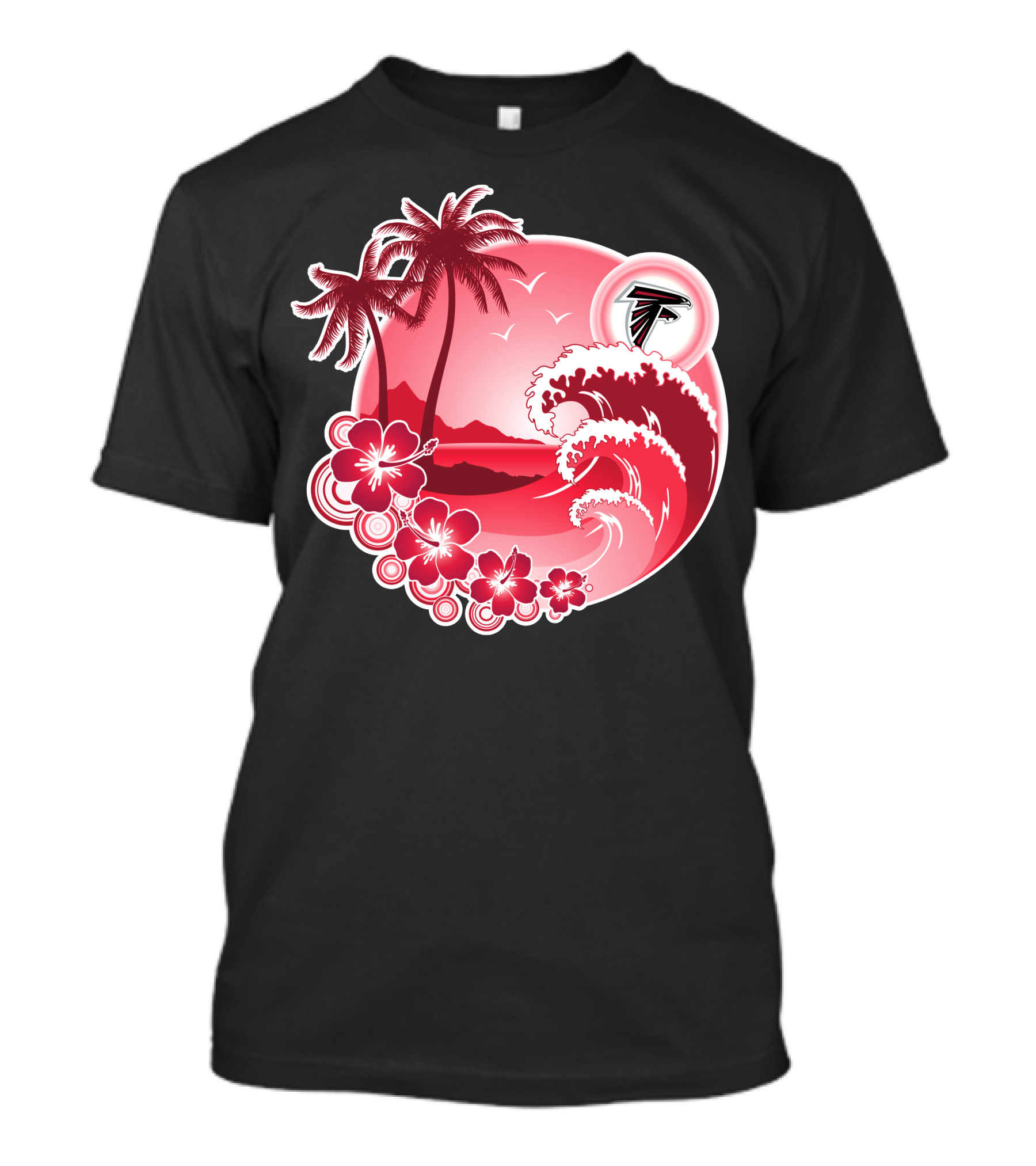 Atlanta Falcons Tropical Holiday Wave Scene T-Shirt