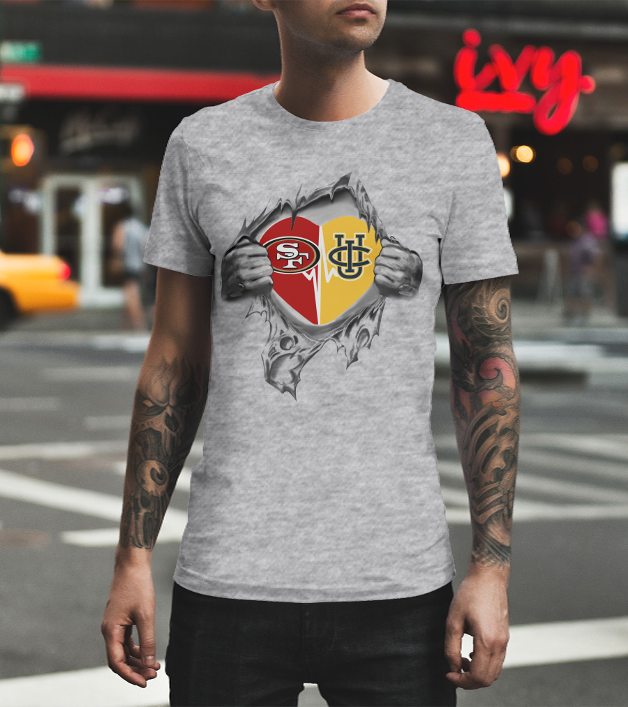 49ers San Francisco Heart Uc Irvine Anteaters Fan Passion T-Shirt