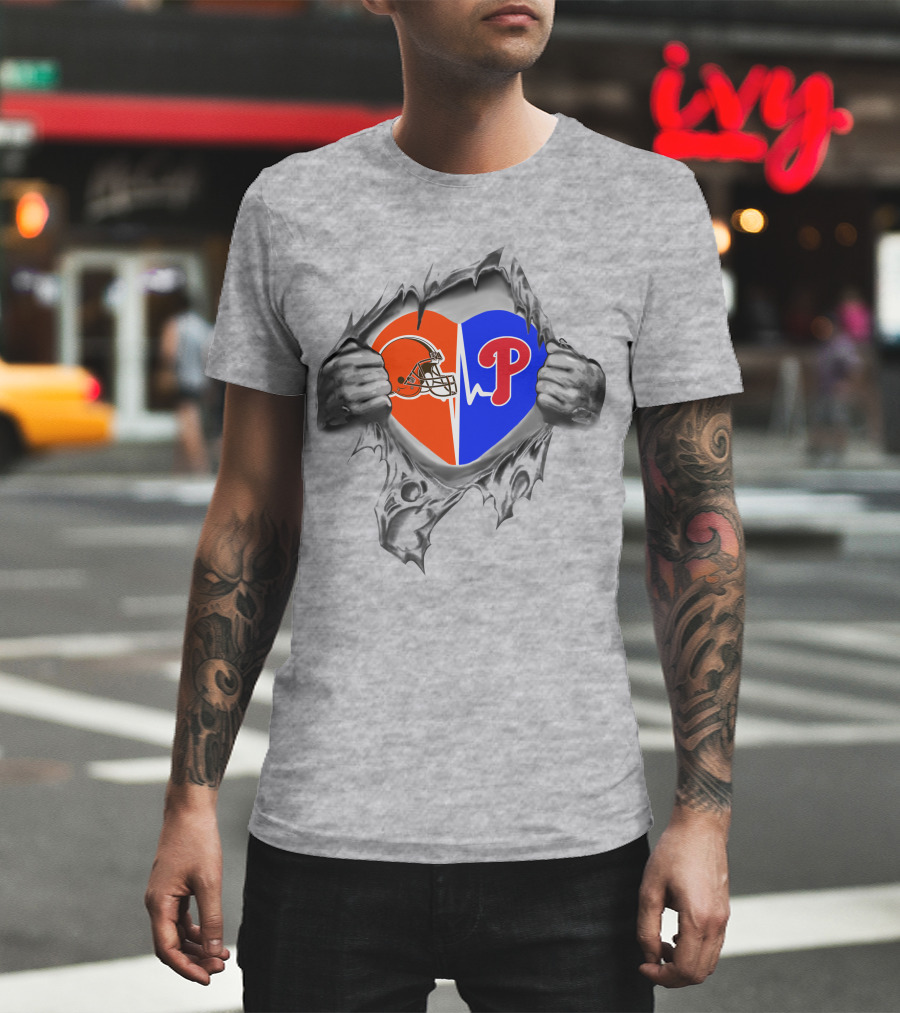 Browns Philadelphia Phillies Heart T-Shirt