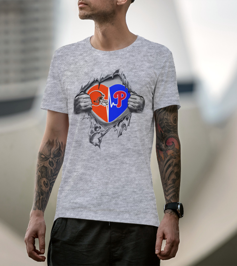 Browns Philadelphia Phillies Heart T-Shirt