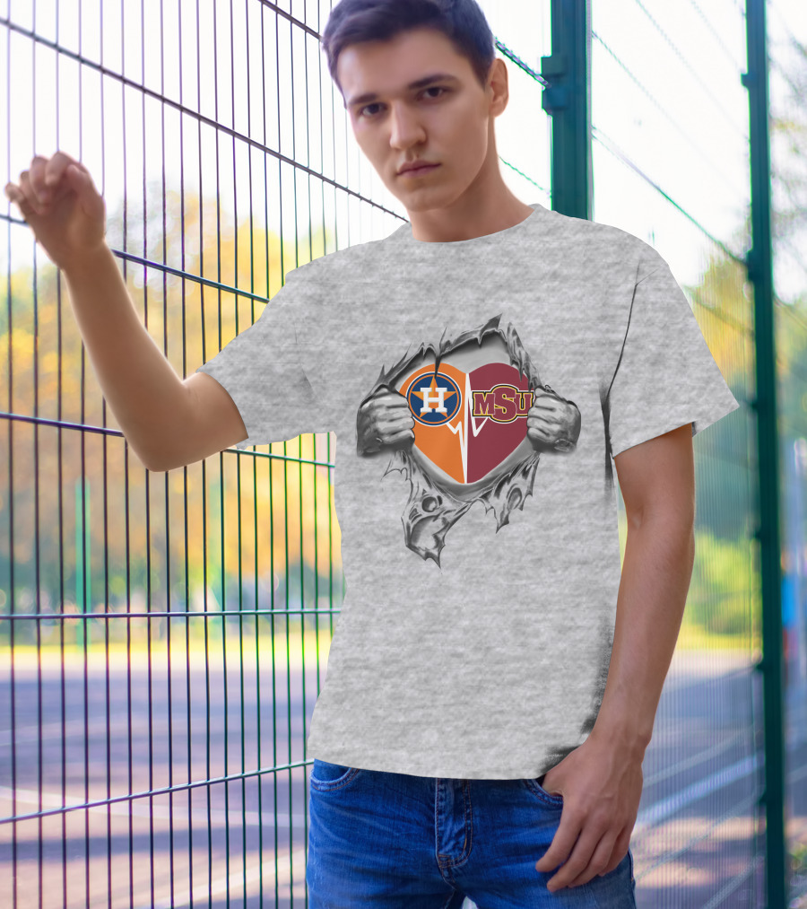 Astros Msu Heartbeat Rip T-Shirt