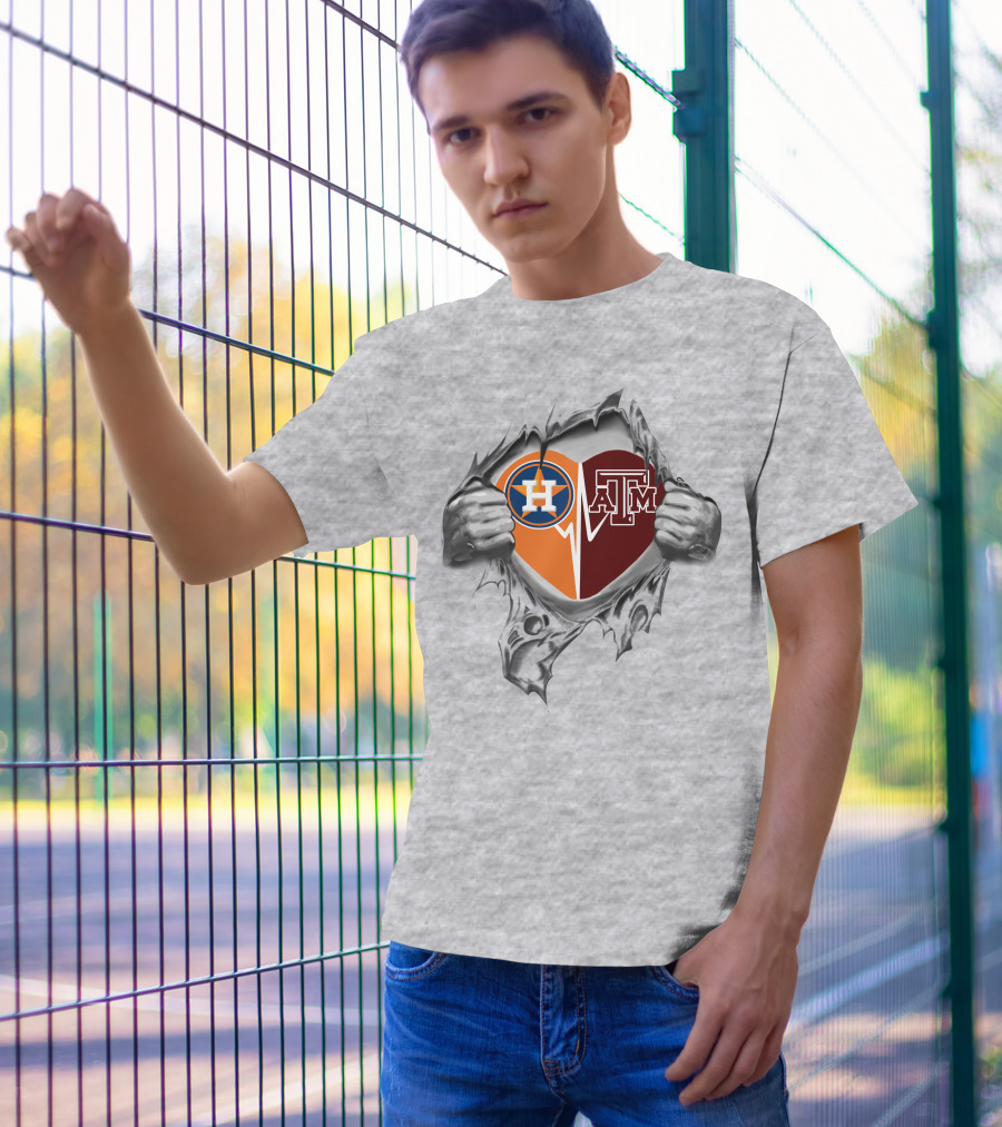 Astros Texas A&M Aggies Heart T-Shirt