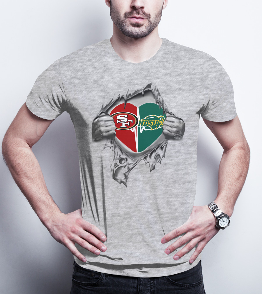 49ers Ndsu Bison Heart T-Shirt
