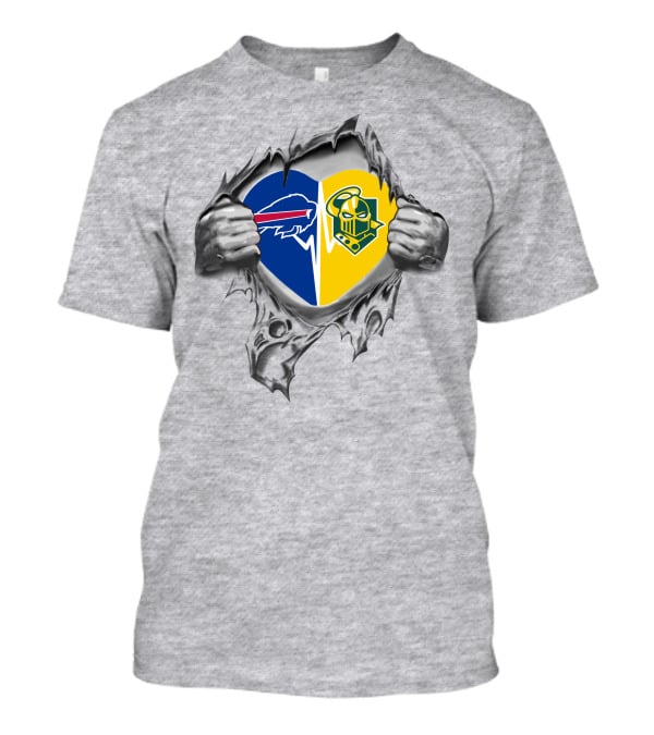 Buffalo Bills Vegas Golden Knights Heart Design 75 Clarkson Passion T-Shirt